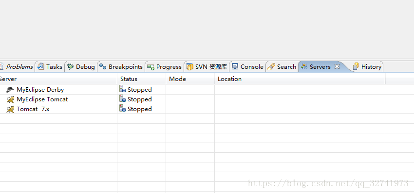 MyEclipse10 Servers窗口出现“Could not create the view: An unexpected exception was thrown”解决办法 ...