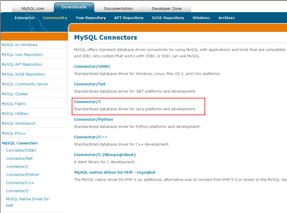 怎么在官网上下载java连接mysql的驱动jar包? Mysql的jiar Csdn博客