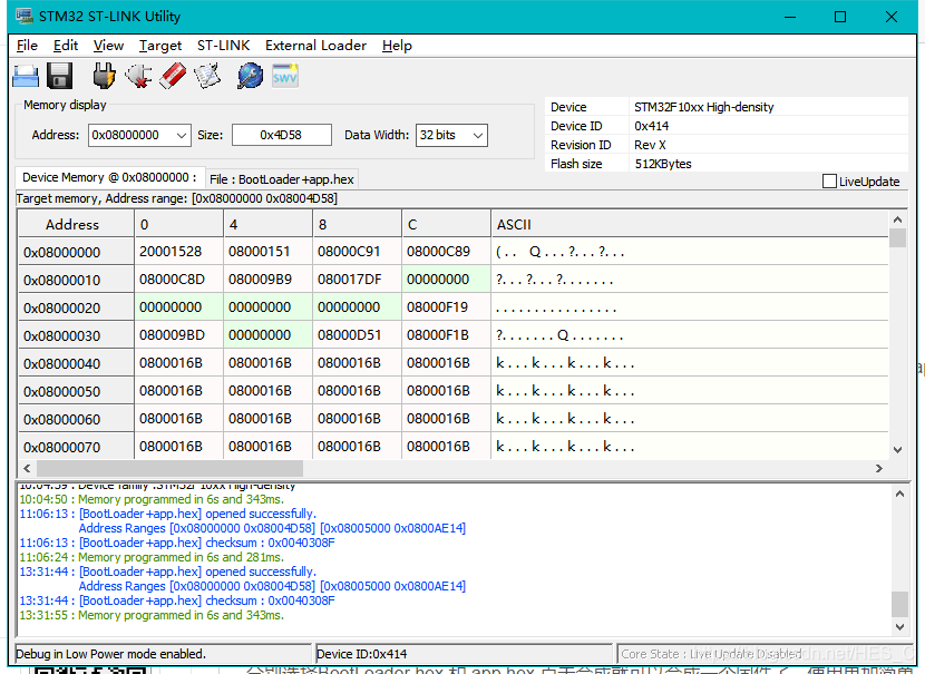 stm32-BootLoader程序和app程序合并烧录_stm32 st-link utility 合并-CSDN博客