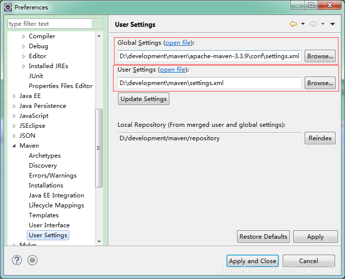 Eclipse中的Maven配置时的Global Settings和User Settings的区别_eclipse maven 中global-CSDN博客