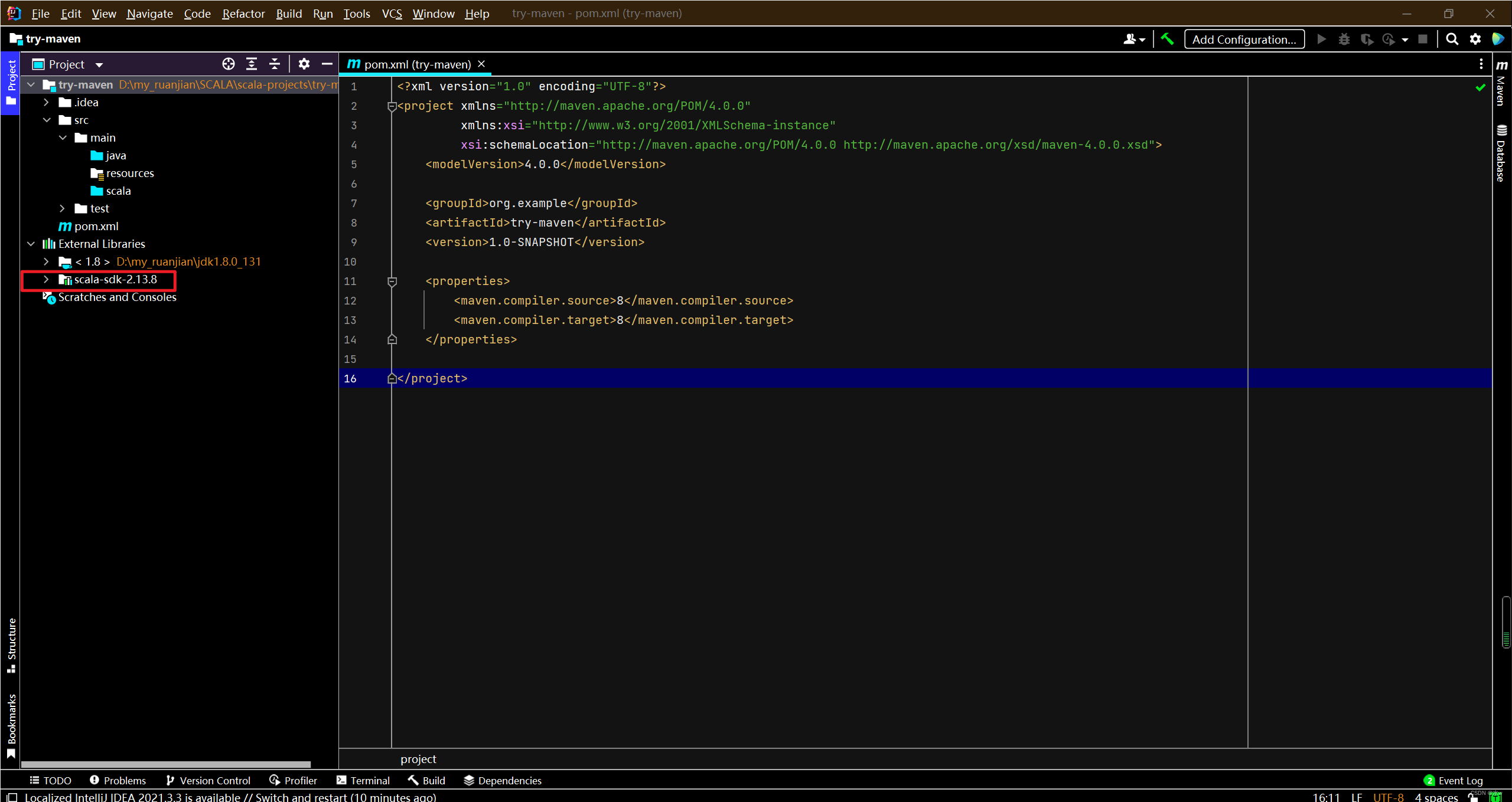 idea2021.3.3 创建maven-scala项目并解决遇到的问题：通过add frameworks support找到不到scala插件_add frameworks support没 ...