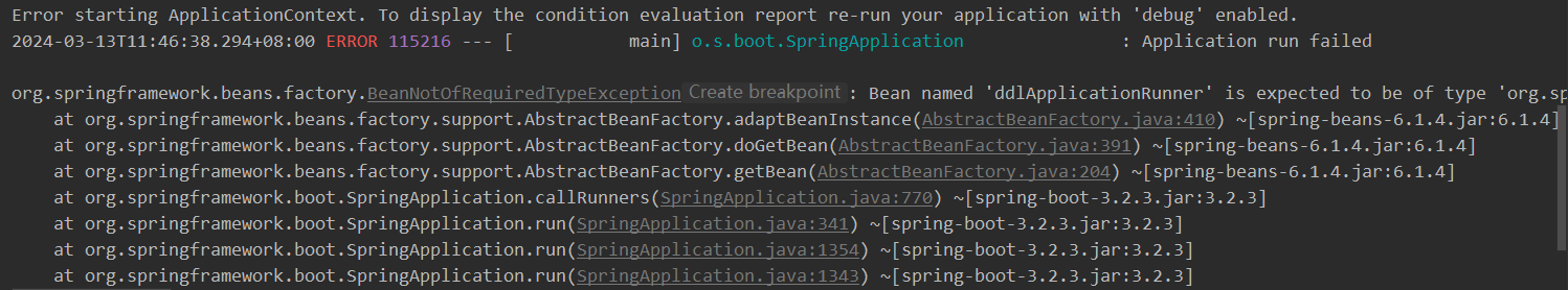 SpringBoot项目运行报错：org.springframework.beans.factory.BeanNotOfRequiredTypeException_org ...