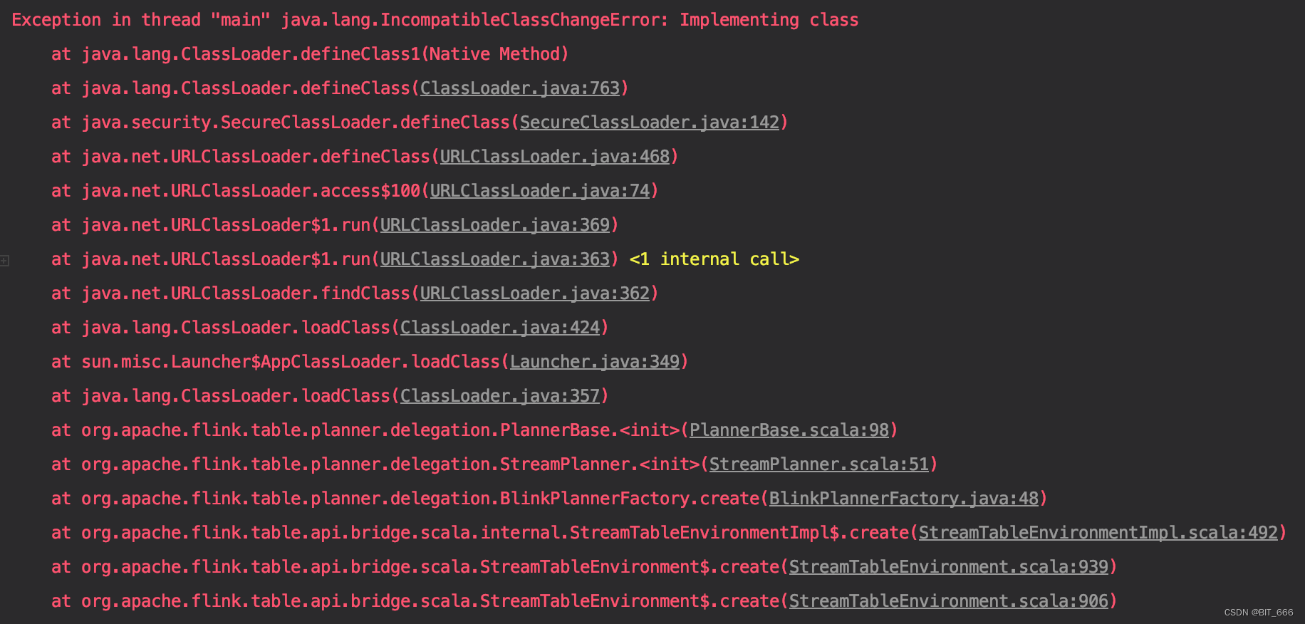 Flink 异常 - 12.java.lang.IncompatibleClassChangeError: Implementing class X ...