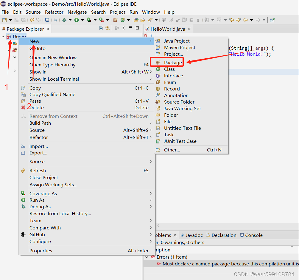 【Java初学】Eclipse新建类无法运行“Errors exist in required project(s)”-CSDN博客
