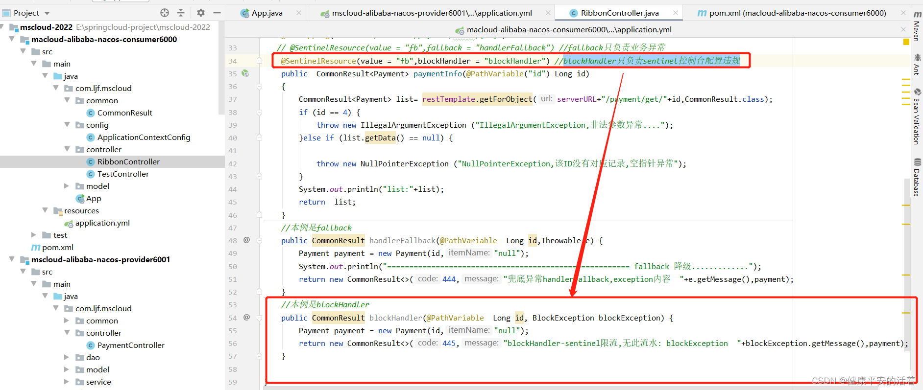springcloud3 nacos，sentinel，ribbon，openfegin等整合案例3[sentinel的流控]_springboot nacos sentinel ribbon ...
