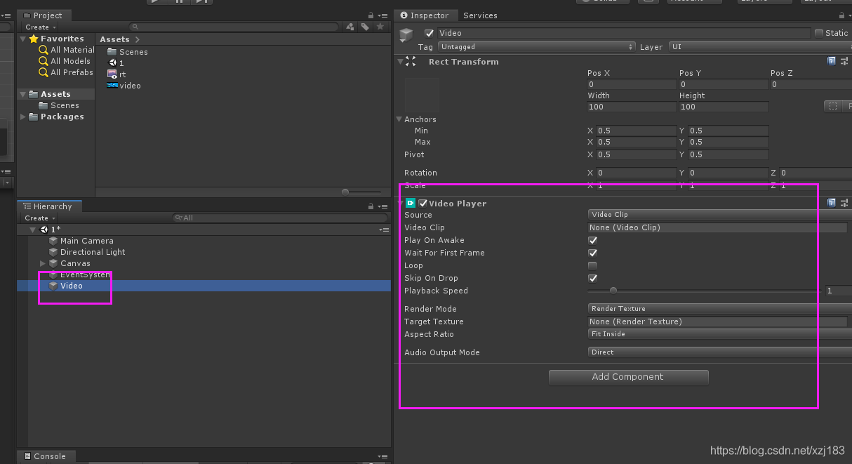 unity 使用video player播放视频_unity videoplayer 视频准备好-CSDN博客