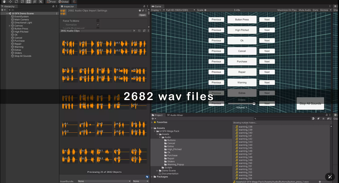 【Unity 免费资源】UI SFX Mega Pack：游戏声音设计的宝藏！_带有音频资源的.unitypackage-CSDN博客