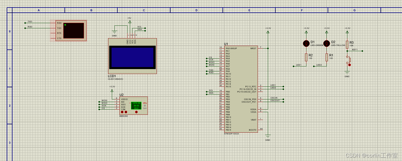基于FreeRTOS+STM32CubeMX+SSD1306+BME280的温湿度及压力采集的Proteus仿真_proteus 仿真ssd1306电路-CSDN博客