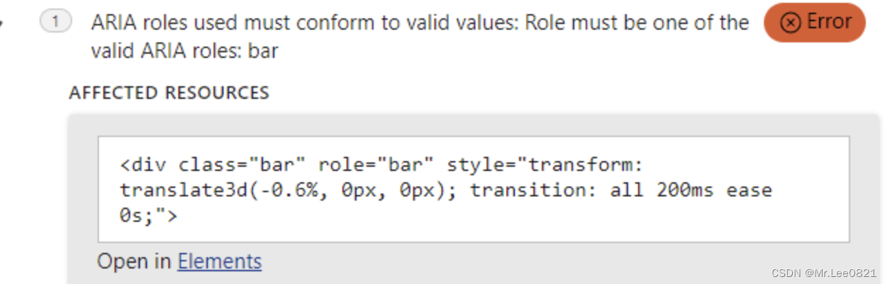 记一次奇怪的 “aria role” 错误，ARIA roles used must conform to valid values: Role must be one of the ...