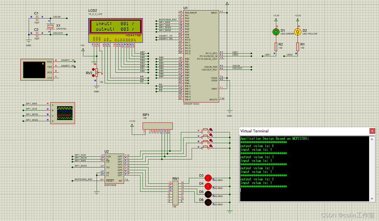 基于freertosstm32cubemxlcd1602mcp23s08（spi接口）的io扩展器proteus仿真stm32使用mcp23s08使用 Csdn博客