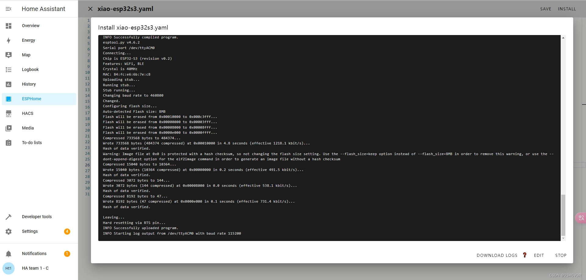 【XIAO ESP32S3 sense 通过 ESPHome 与 Home Assistant 连接】-CSDN博客