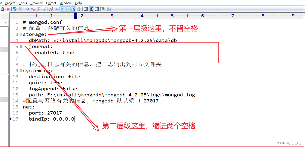 命令行启动mongodb服务器的问题及解决方案 -- Unrecognized option: storage.journal_unrecognized option: storage ...