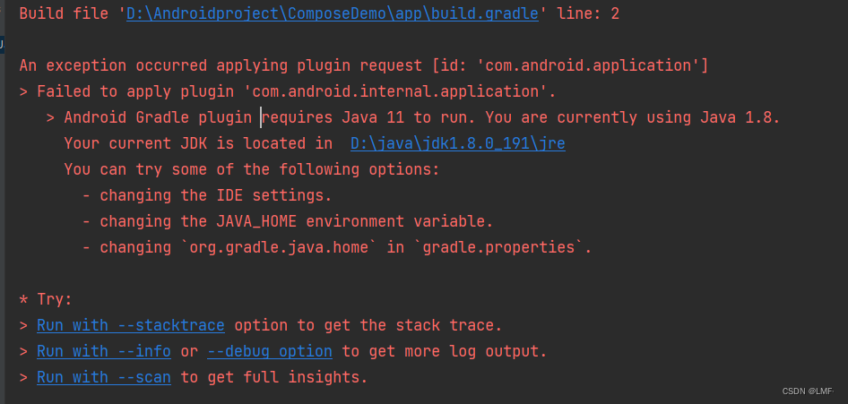 Android Gradle plugin requires Java 11 to run. You are currently using ...