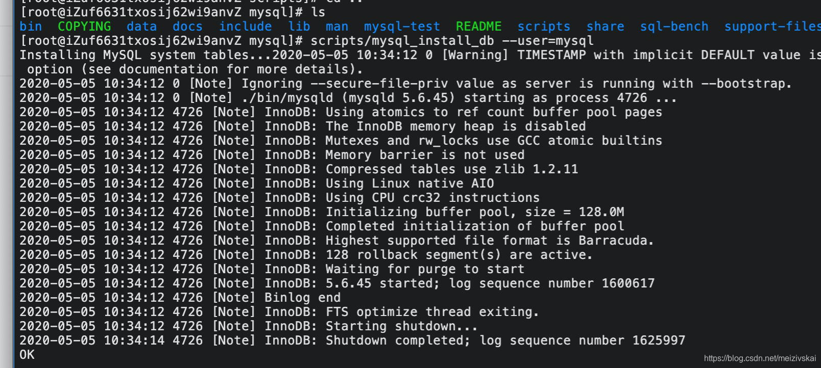 linux中启动mysql报错Starting MySQL.The server quit without updating PID file_linux服务器意外断电,starting ...