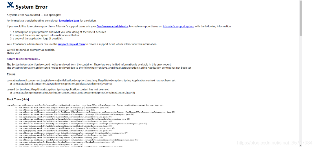 confluence 重装后无法启动_java.lang.illegalstateexception: spring applicatio-CSDN博客
