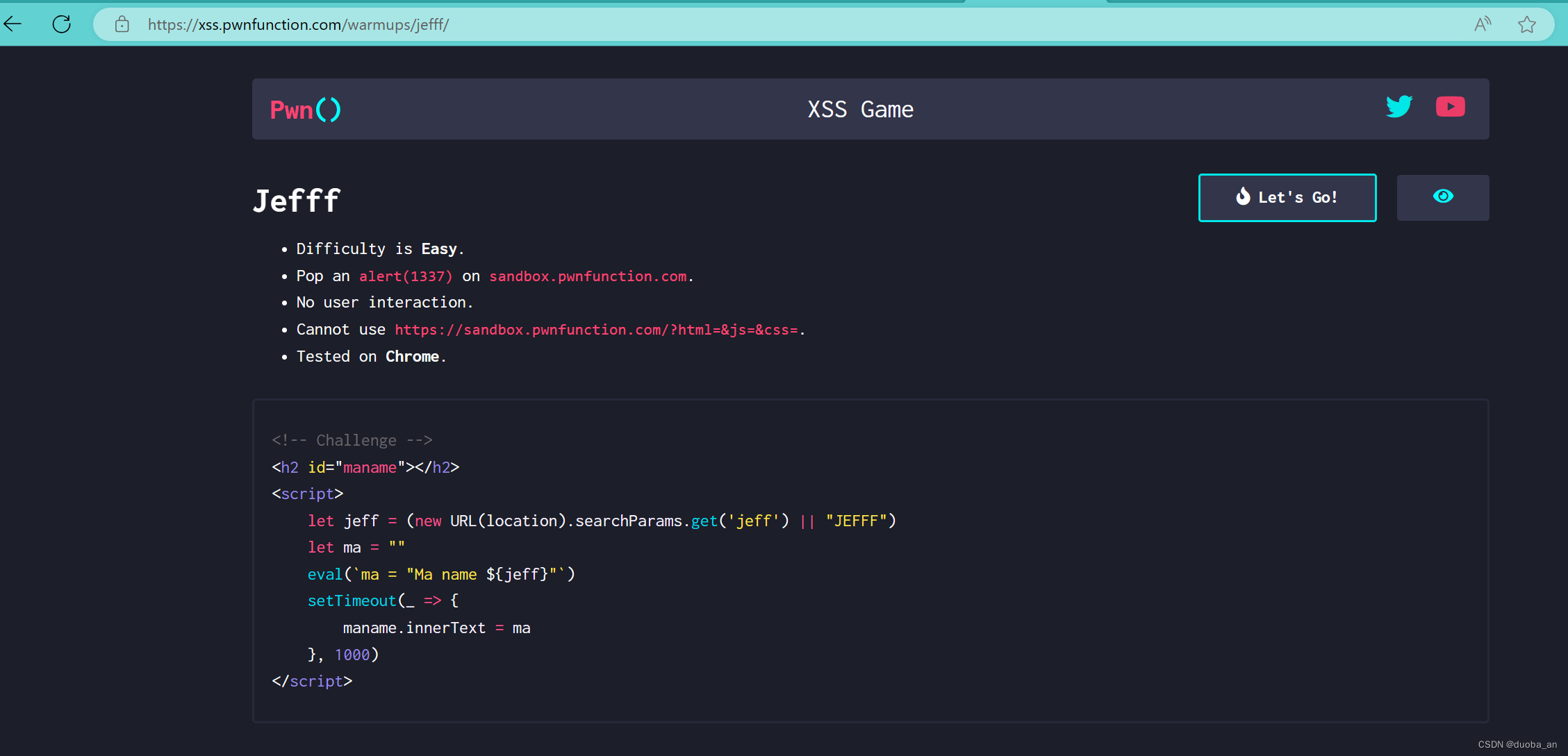 xss.pwnfunction(DOM型XSS)靶场_pwnchanllenge xss-CSDN博客