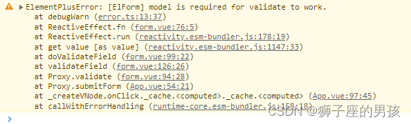 ElementPlusError 解决： [ElForm] model is required for validate to work 的三种方式_model is required for ...