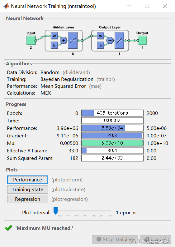 “无法将类型为 network 的值用作索引”——MATLAB神经网络训练函数train报错解决以及train函数弹窗介绍_无法将类型为 ...