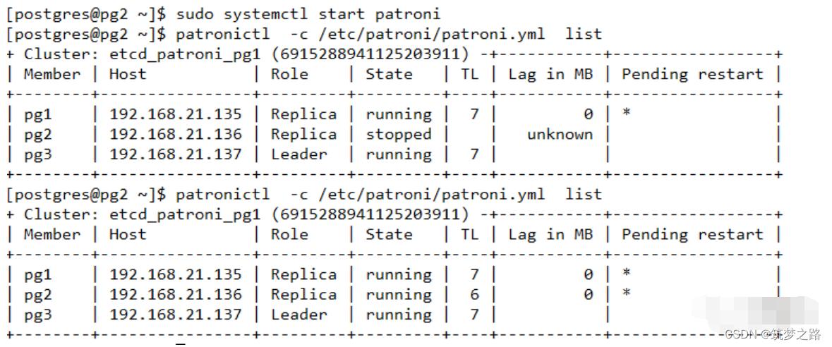 基于Patroni+etcd+流复制搭建PostgreSQL高可用——筑梦之路-CSDN博客