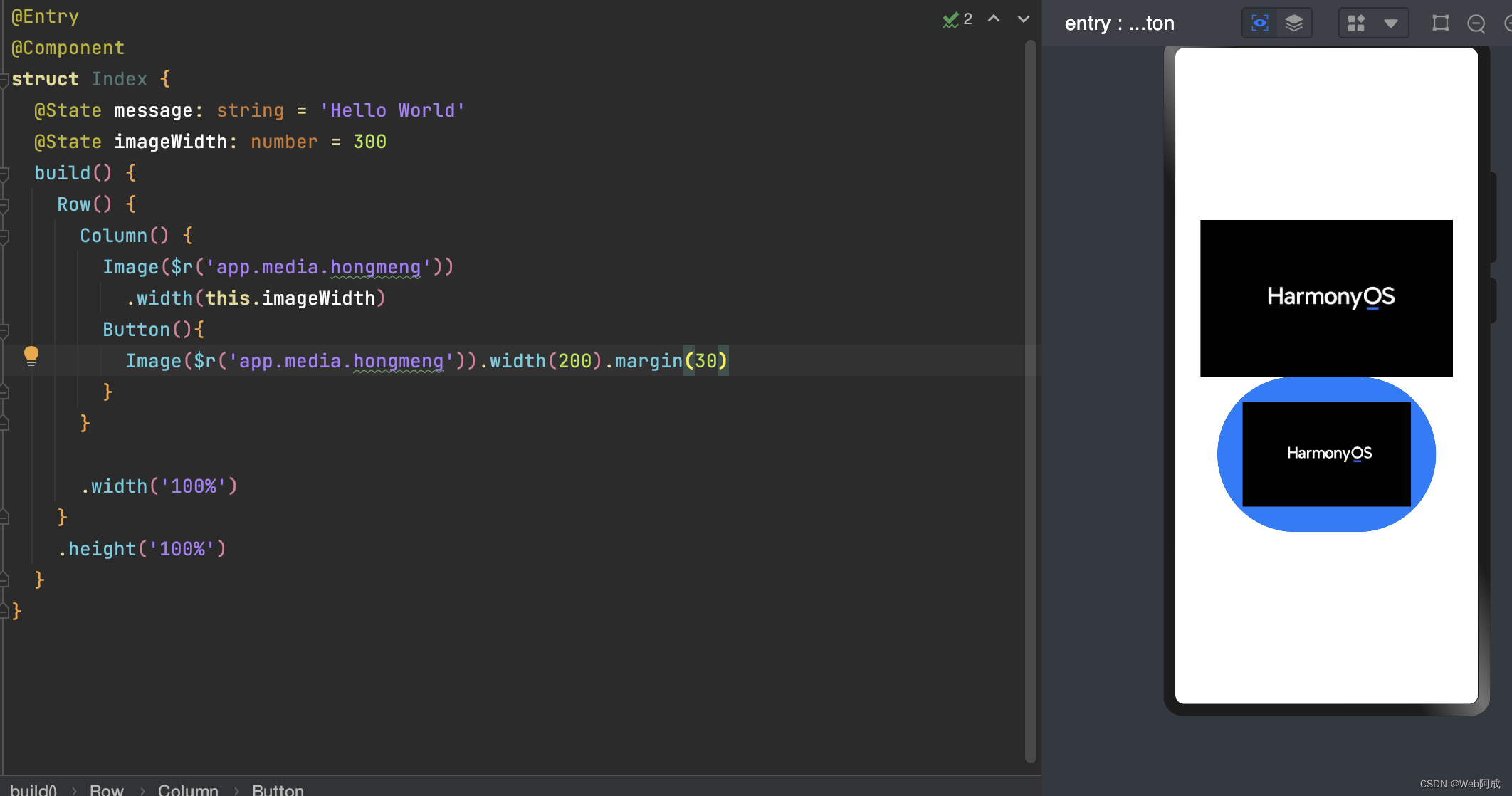 ArkUI Button组件_harmony arkui里实现button去掉点击事件-CSDN博客