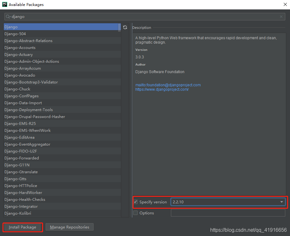 Pycharm下Django2.2安装及数据库配置流程（MySQL）_django2.2部署-CSDN博客