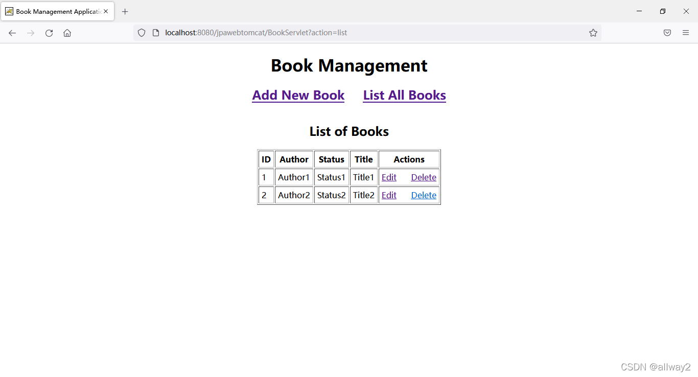 JSP JSTL SERVLET创建MYSQL CRUD WEB APP_servlet public void addbook(book book) { try { con-CSDN博客
