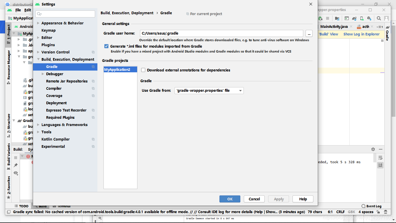 win10 android studio 4.0 gradle设置本地路径 distributionUrl=file\:///C:/ 和gradle 6.2下载-CSDN博客