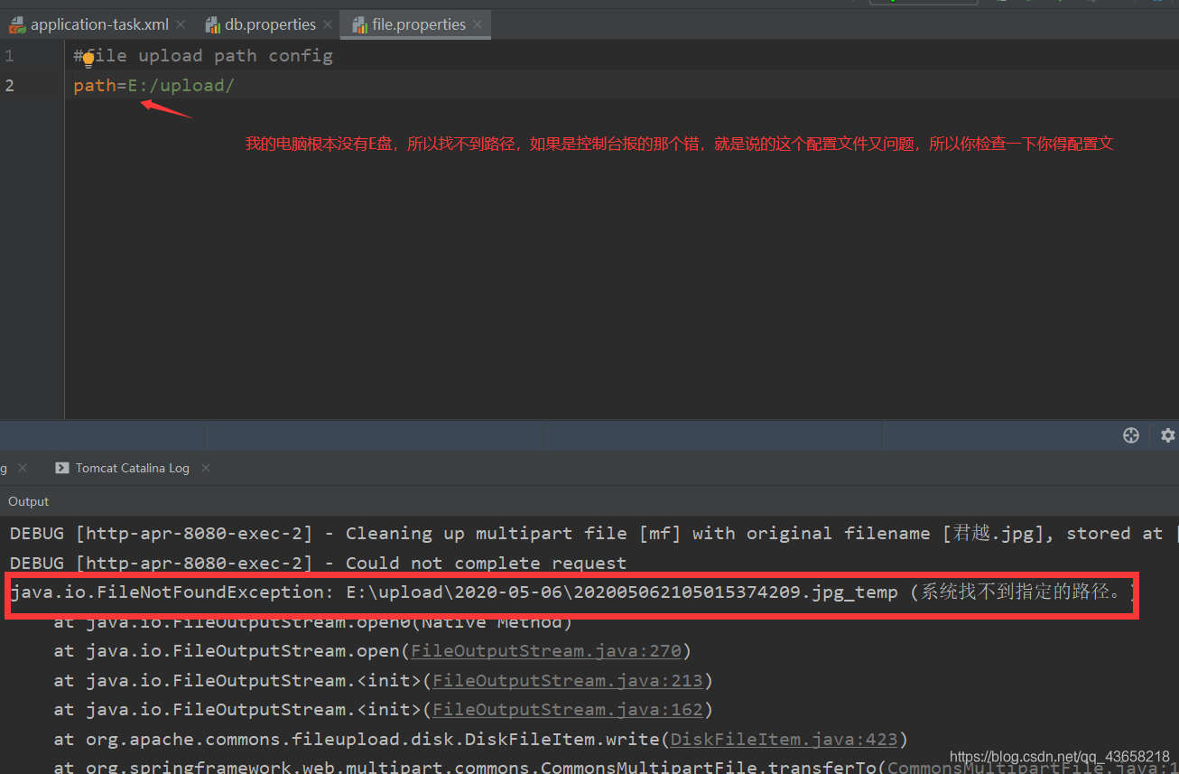 java.io.FileNotFoundException: E:\upload\2020-05-04 ...