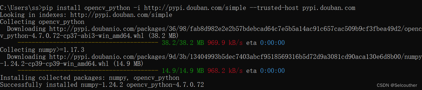 pip install opencv_python报错（已解决）WARNING: Retrying (Retry(total=4, connect=None, read=None ...