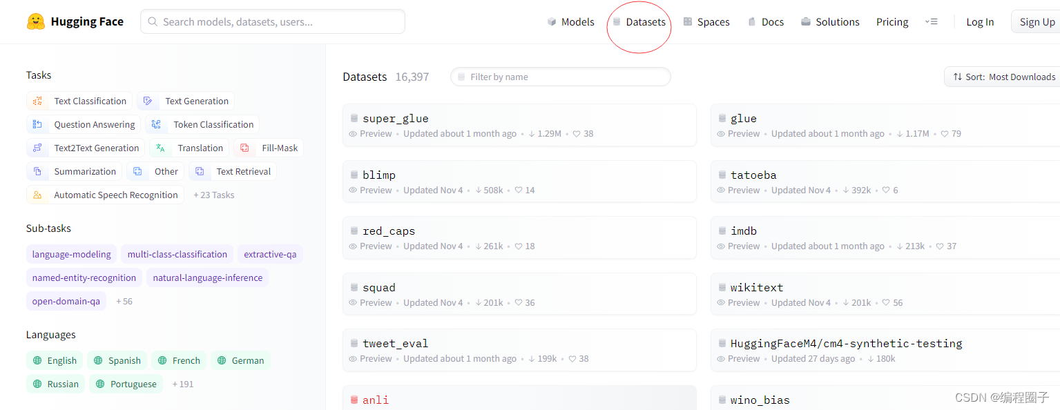 Transformers学习笔记2. HuggingFace数据集Datasets_huggingface datasets map-CSDN博客