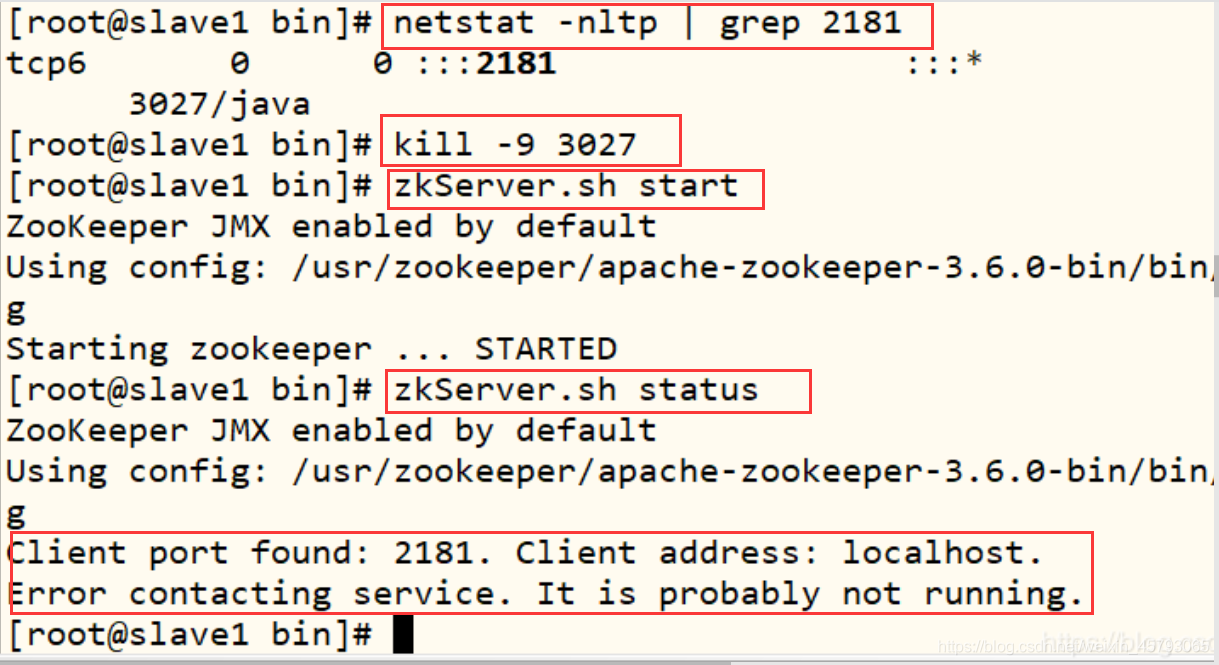 Zookeeper启动失败，提示：java.net.BindException: Address already in use 加图解超级容易理解_管理中心启动失败. 管理中心端口 2181 ...