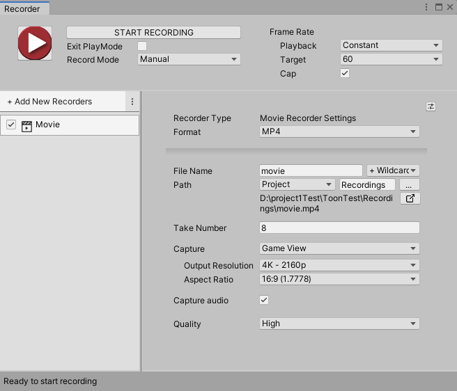 Unity Recorder录制视频使用 Unity Recorder怎样高清录制 Csdn博客