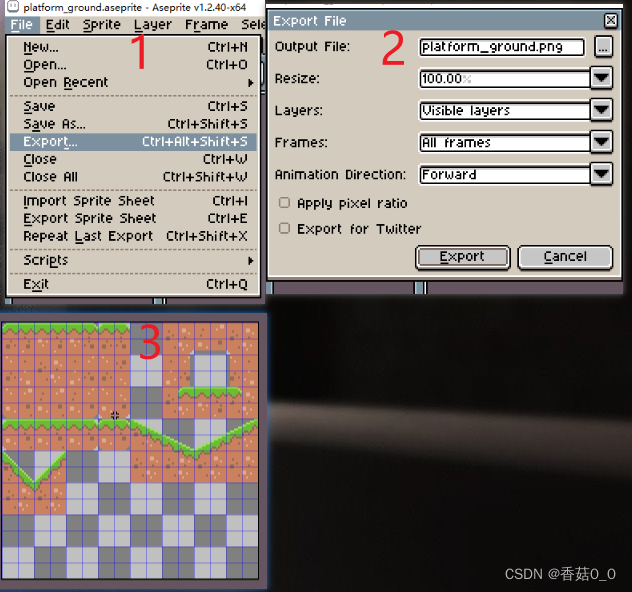 【Aseprite】制作Unity2D瓦片地图素材（平台游戏）-CSDN博客