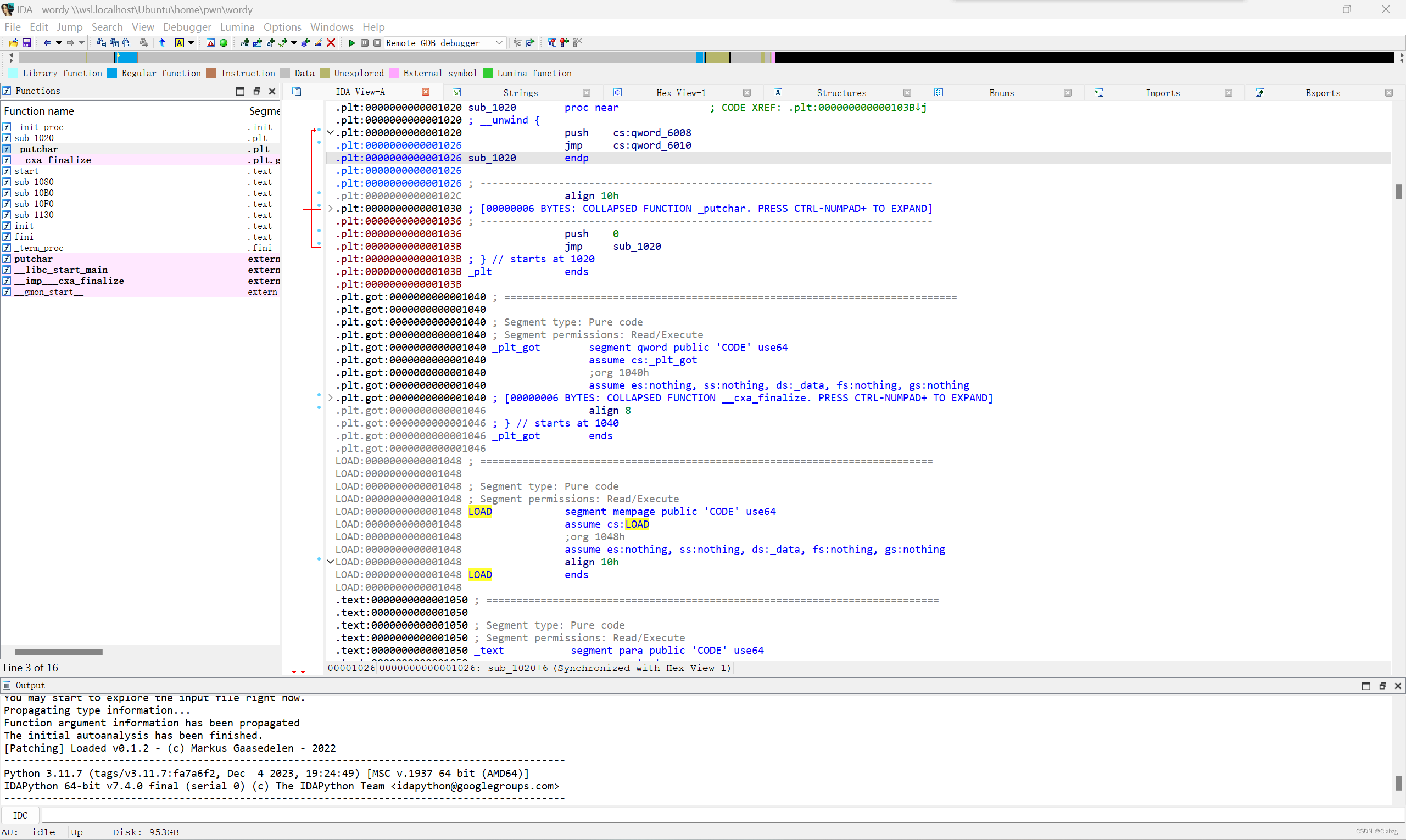 [NSSCTF]-Reverse:[GFCTF 2021]wordy解析（花指令，idapython填充机器码）-CSDN博客