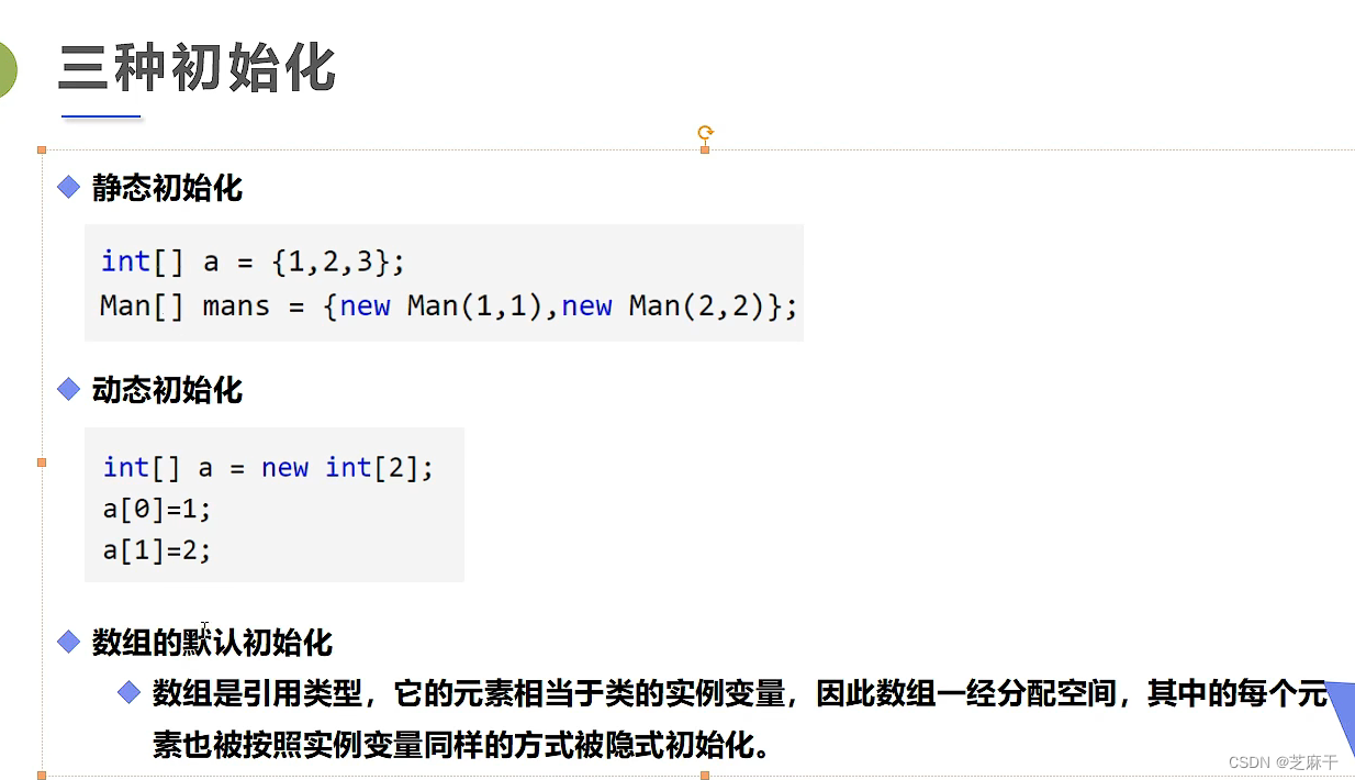 Java学习第九天 数组(定义、声明和创建)、三种初始化和内存分析java 创建一个数组内存过程 Csdn博客