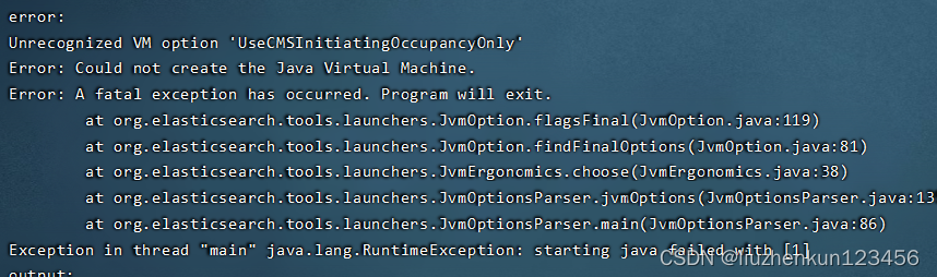 搭建Elasticsearch集群出现Unrecognized VM option ‘UseCMSInitiatingOccupancyOnly‘-CSDN博客