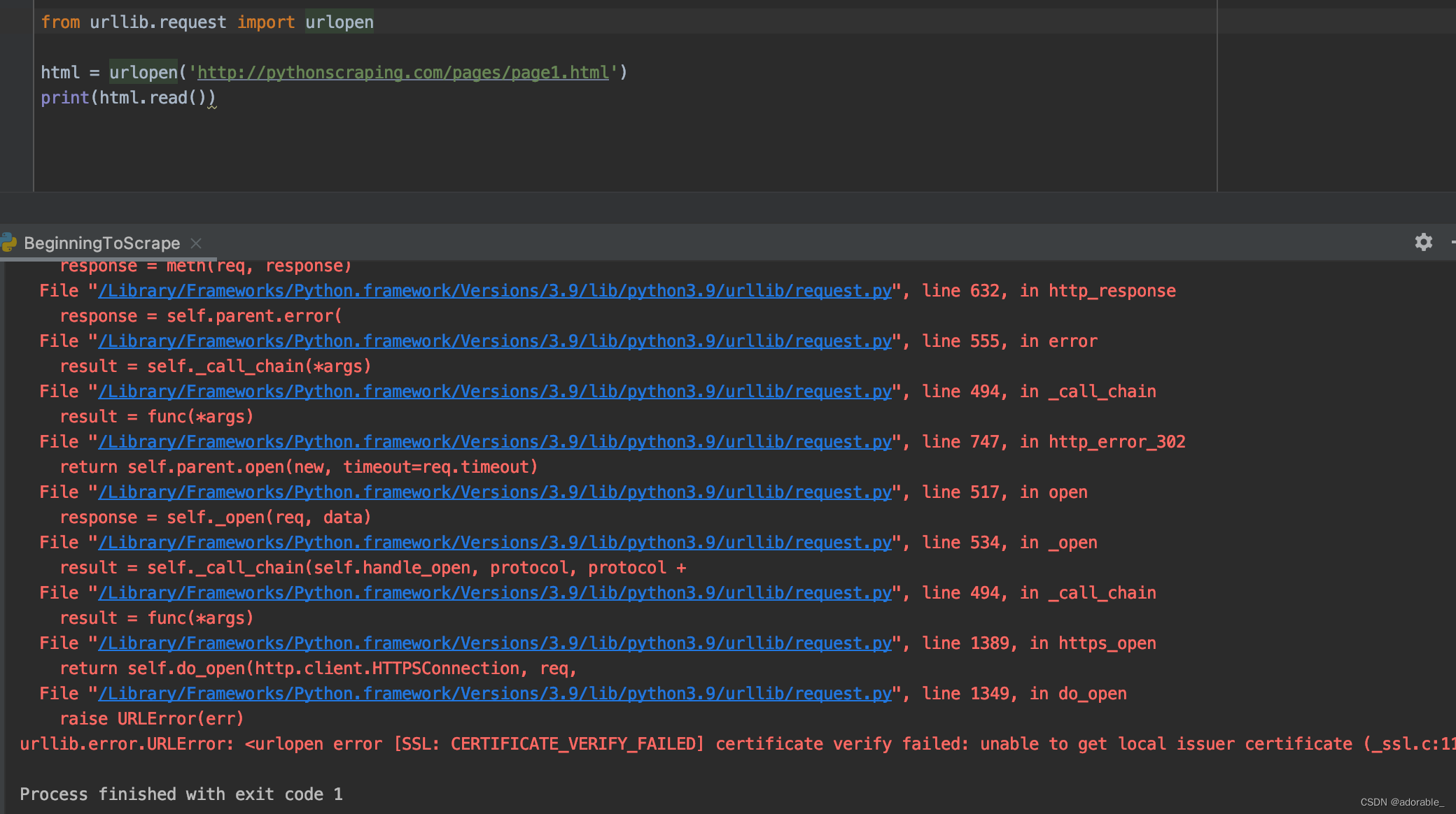 【已解决】Python3使用urlopen()方法报错_urlopen(url)报错-CSDN博客