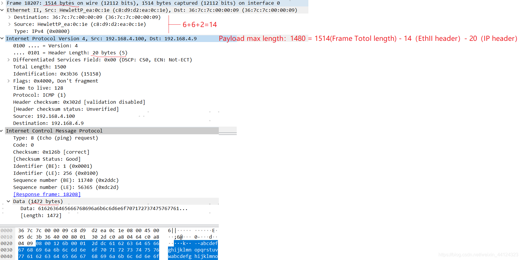 ICMP报文 - payload最大载荷 1472 证明_icmp 1472-CSDN博客