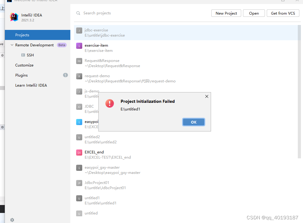 IDEA出现Project Initialization Failed-CSDN博客