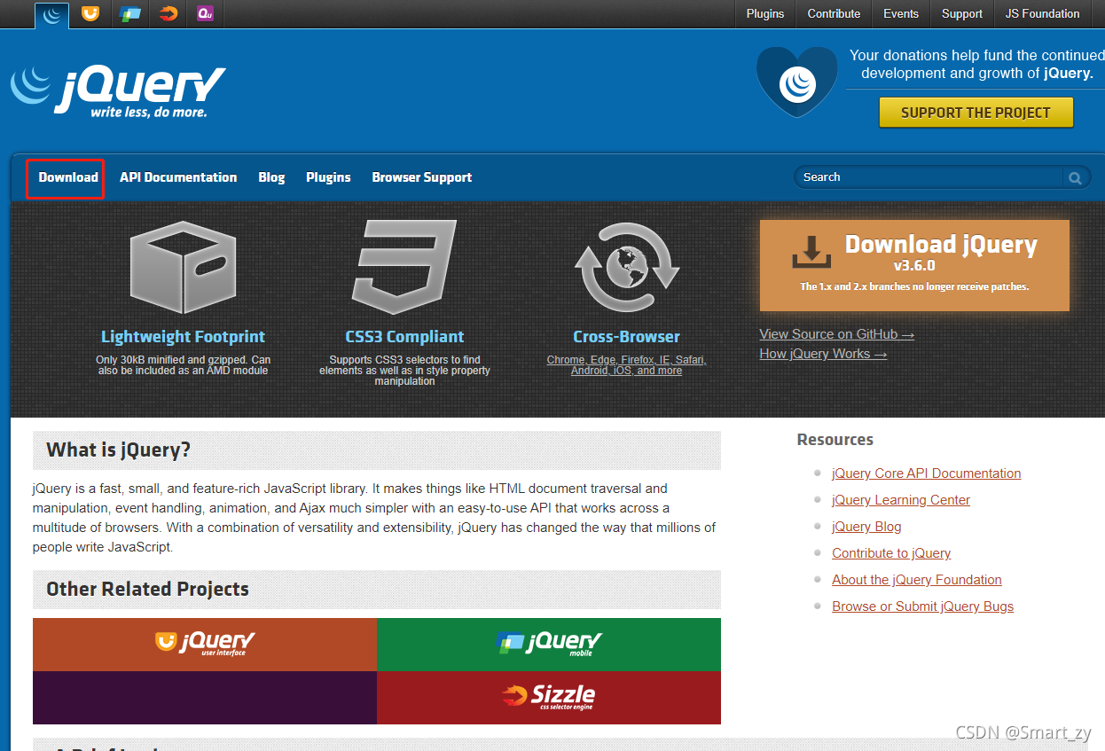 Web前端第四季(jQuery):一:101-什么是jQuery+102-jQuery的下载和引入+103-jQuery方式监听网页的onload事件_jq监听onload-CSDN博客