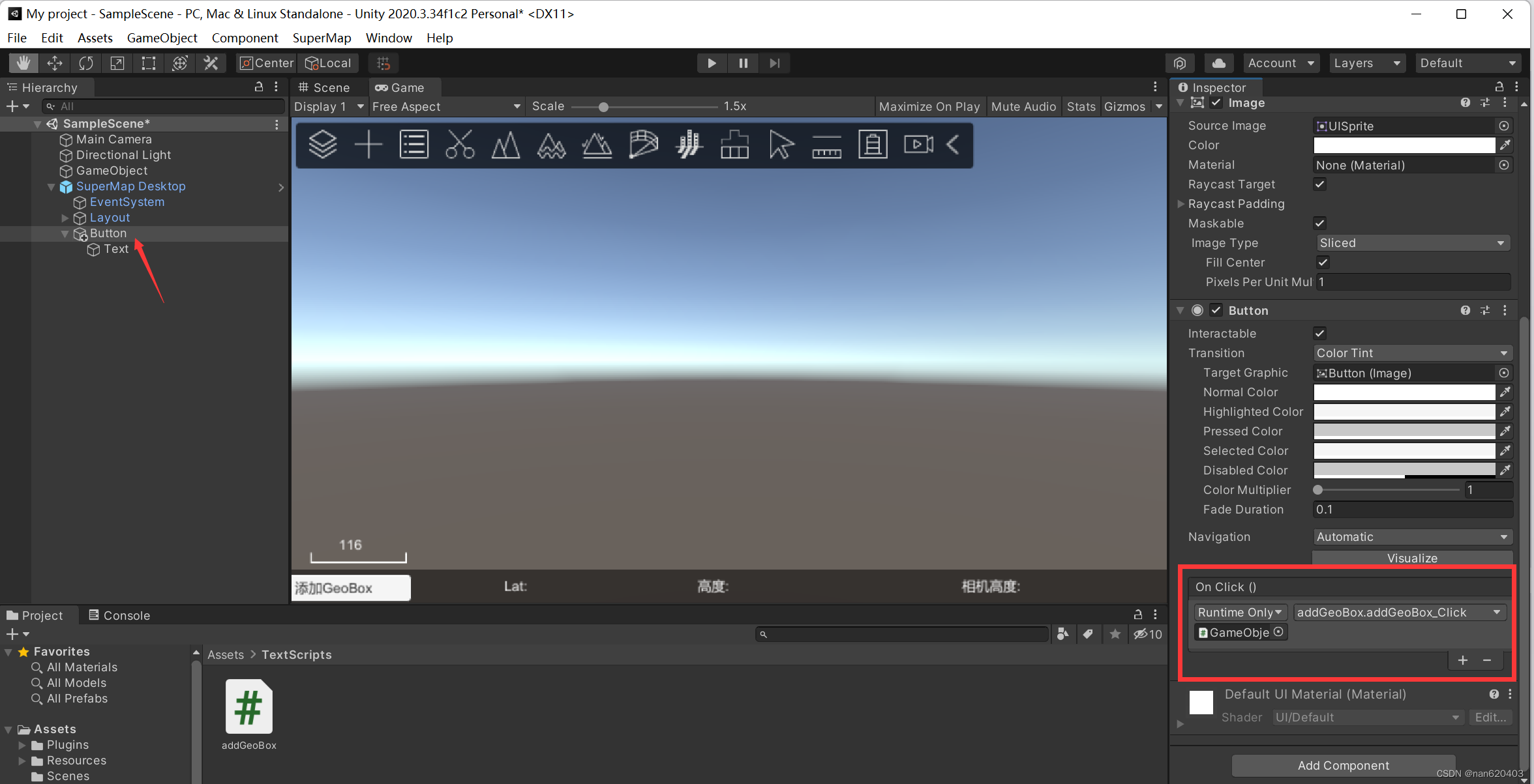Supermap Hi Fi 3d Sdk 11i2022 For Unity插件开发入门——点击按钮在球面场景添加geobox对象unity Gis插件 Csdn博客 8434