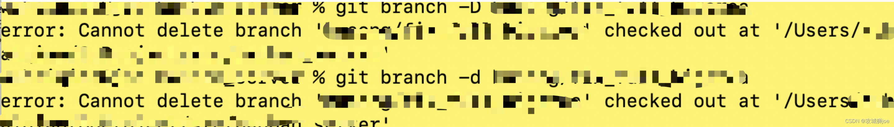 Git删除分支不成功，提示：error: Cannot delete branch......的问题解决-CSDN博客