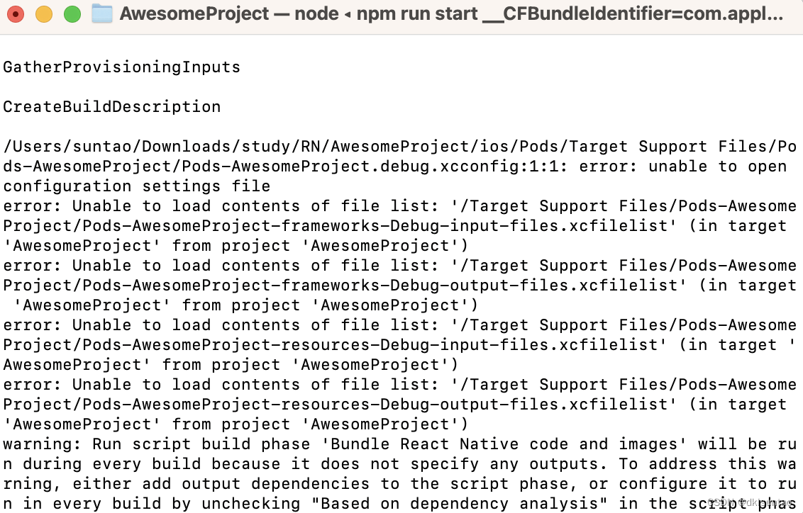 React Native按官网步骤搭建开发环境，最后编译并运行 React Native 应用遇到的问题及解决方法（开发平台macOS 目标平台iOS）_ios react native ...