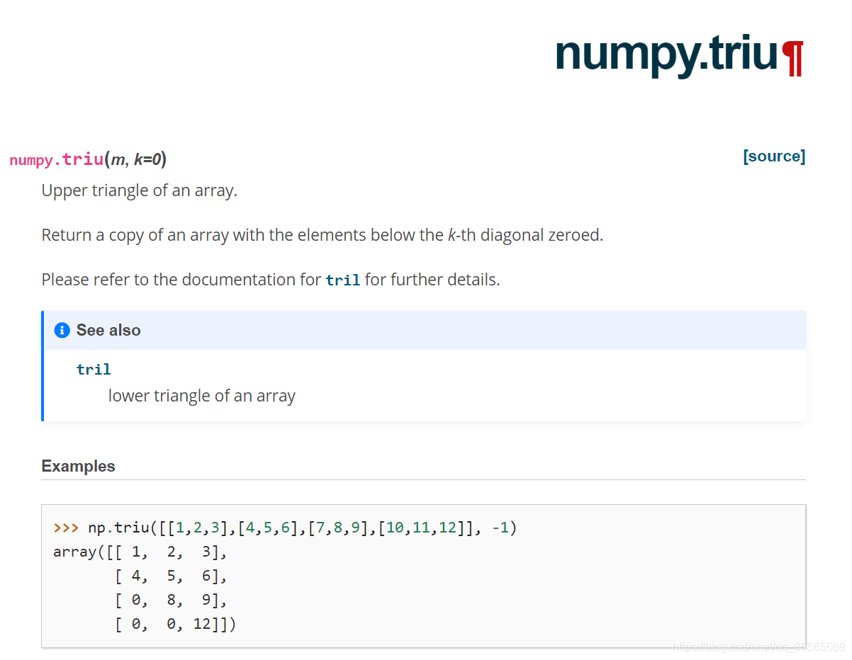 numpy返回上下三角矩阵_np 取上半矩阵-CSDN博客