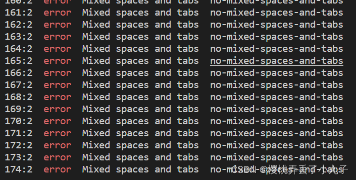 报错：error Mixed spaces and tabs-CSDN博客