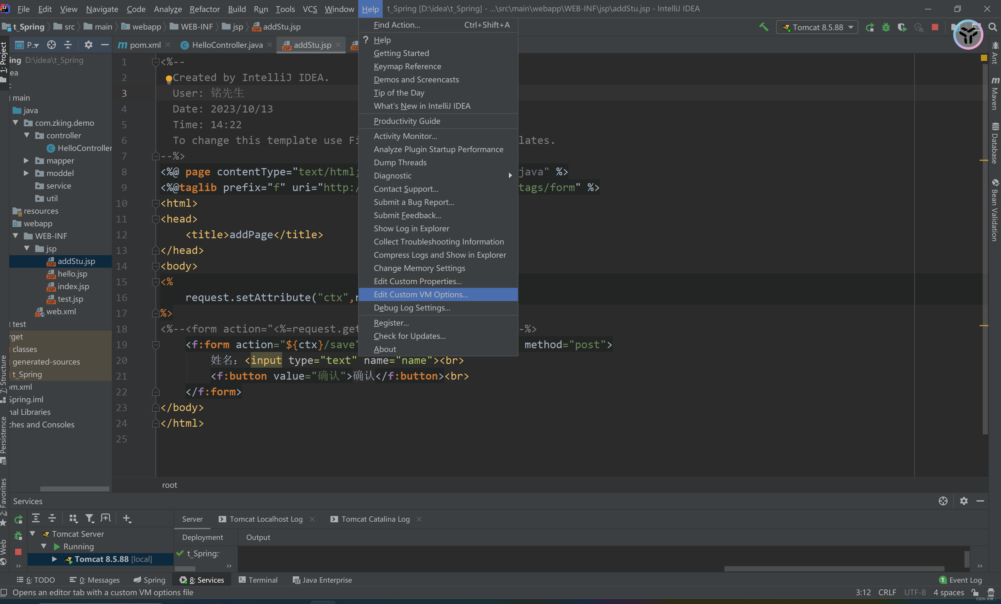 SpringMVC之WEB-INF下页面跳转&@ModelAttribute&IDEA tomcat控制台中文乱码问题处理 ...