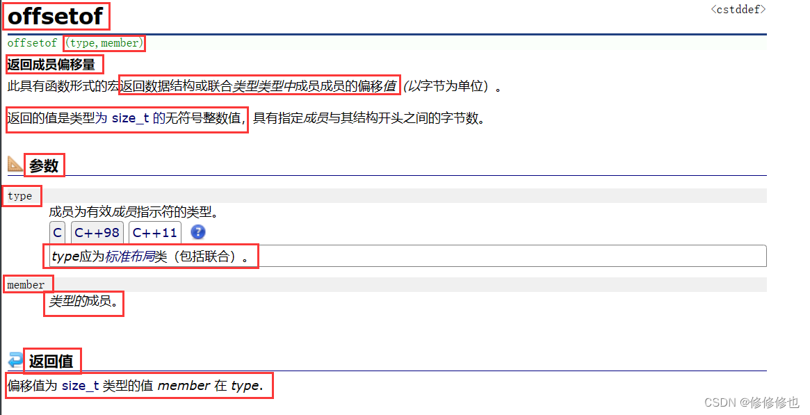 【C语言】库宏offsetof(结构体成员偏移量计算宏)_offsetof函数 c语言-CSDN博客