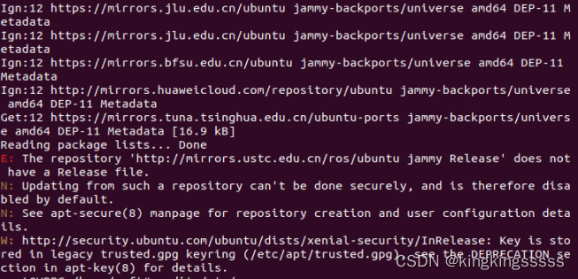 Bug:apt update报错，:: The repository “http://xx Release‘ does nothave a Release file解决_see apt ...