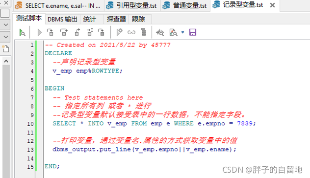Oracle基础 Plsql编程 变量oracle Sql 变量 Csdn博客